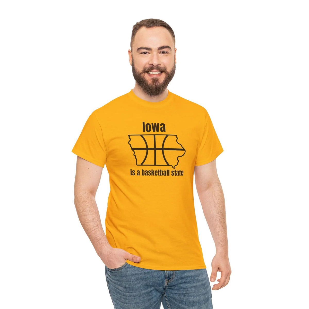 Hawks "Iowa - A Basketball State" Heavy Cotton Tee – Iowa Apparel