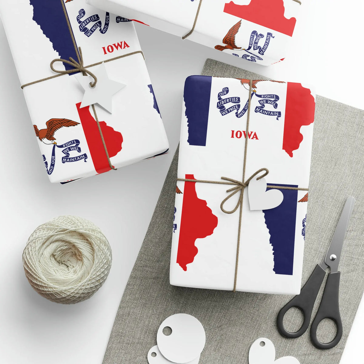 Patriotic Iowa Flag Wrapping Paper - Iowa Apparel